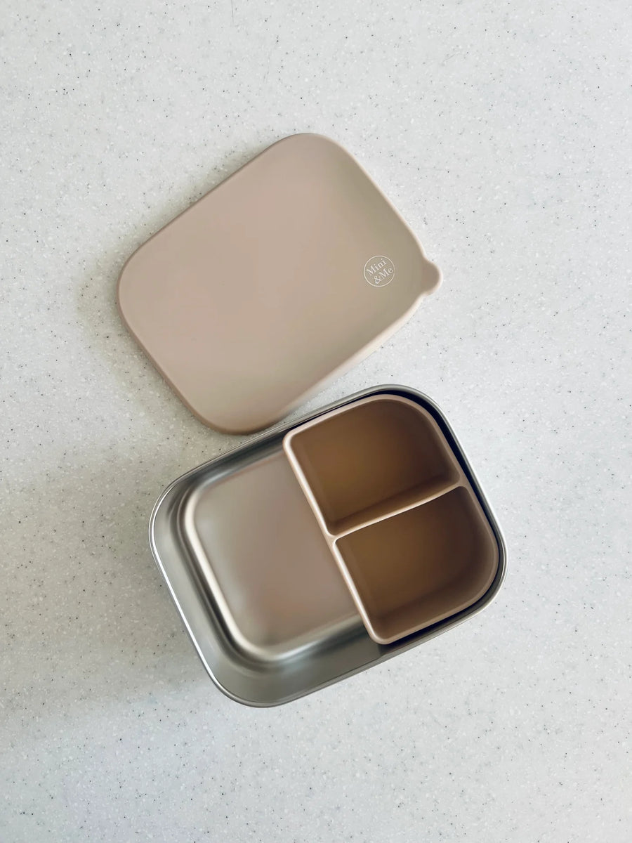Cuddle Bug & Co Stainless Steel Bento Box | Almond – www.bebebits.com.au