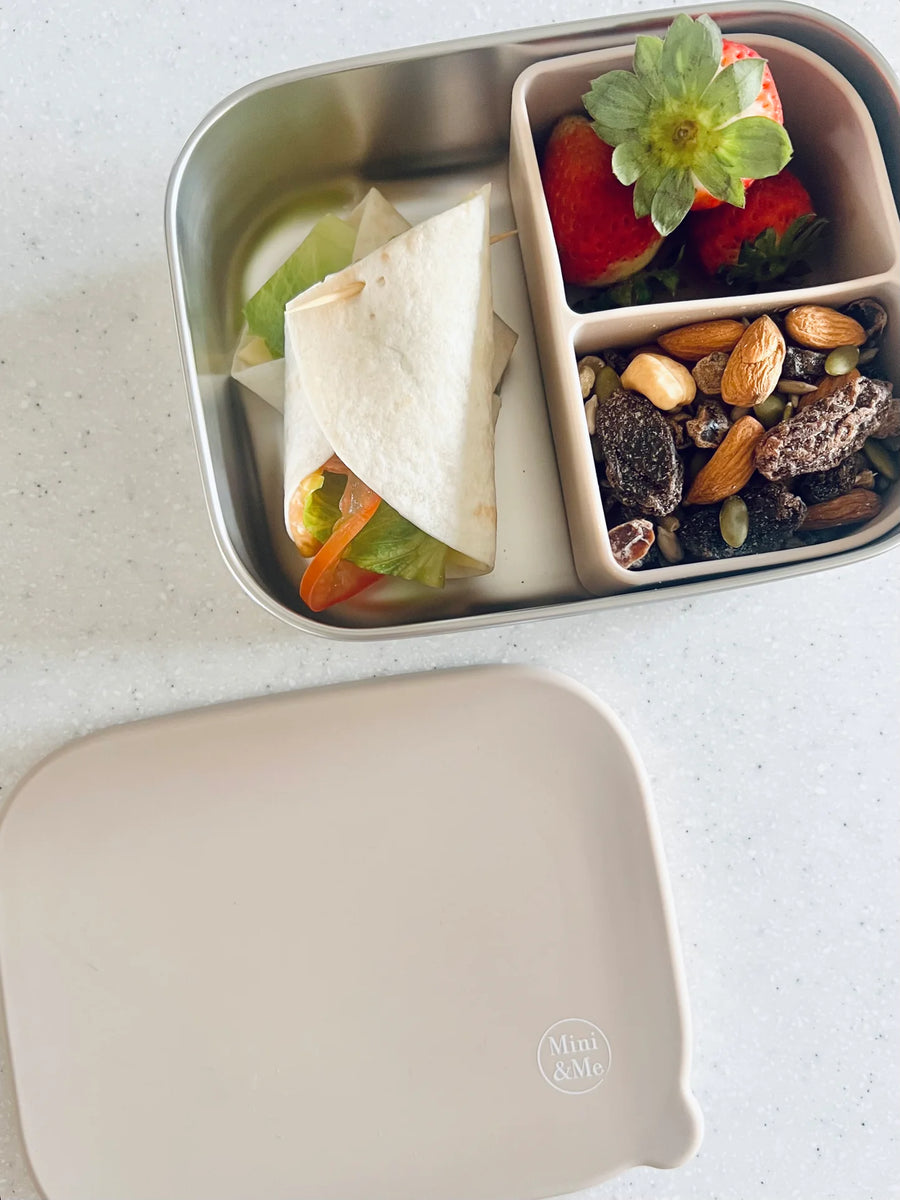 Cuddle Bug & Co Stainless Steel Bento Box | Almond – www.bebebits.com.au